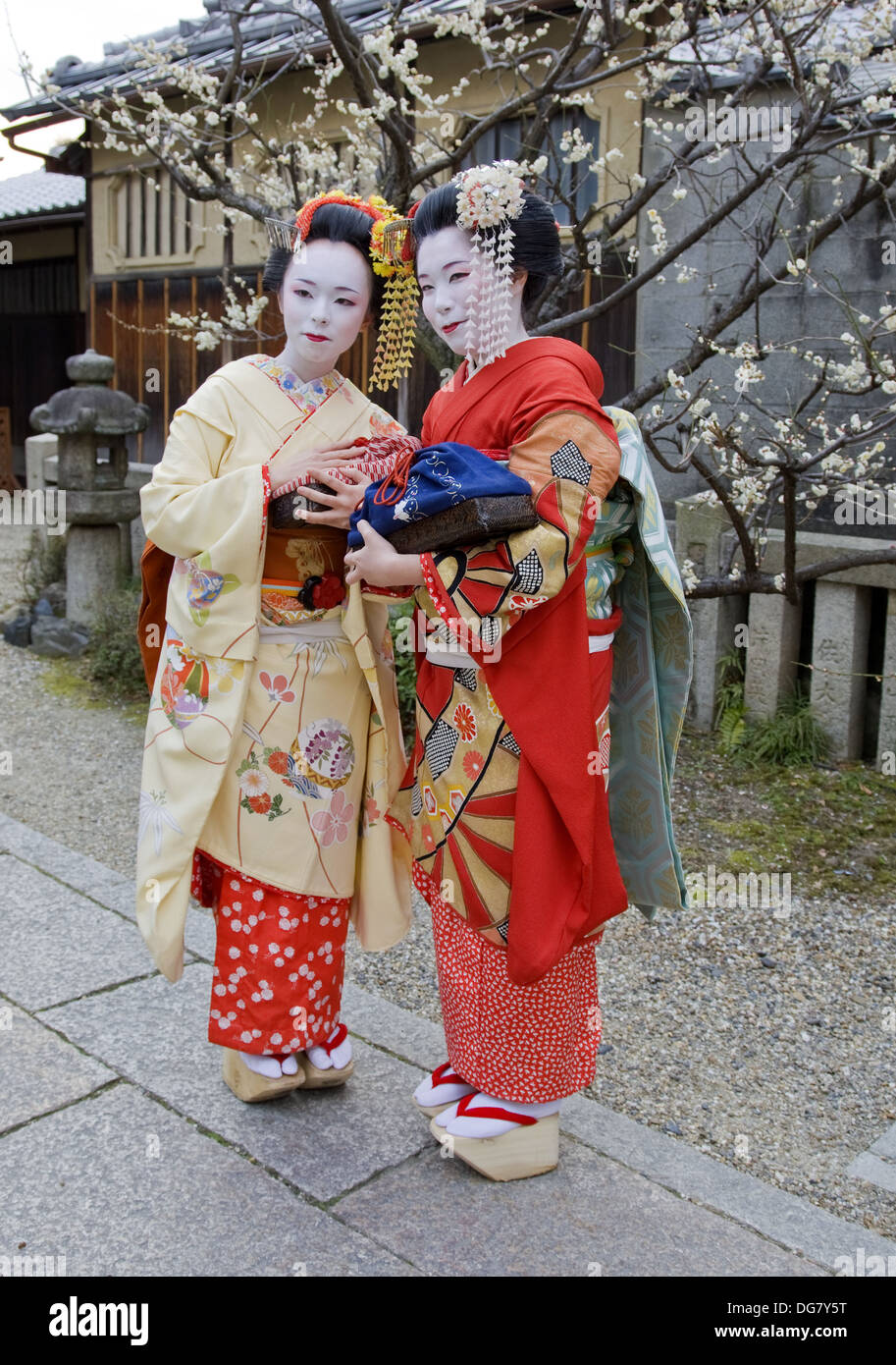 Gion District Two Geishas High Resolution Stock Photography and Images ...