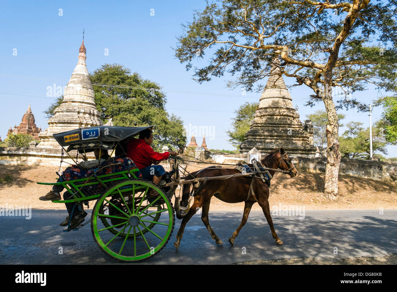 Bagan Horse Cart Bagan Temples Stock Photos & Bagan Horse Cart Bagan ...