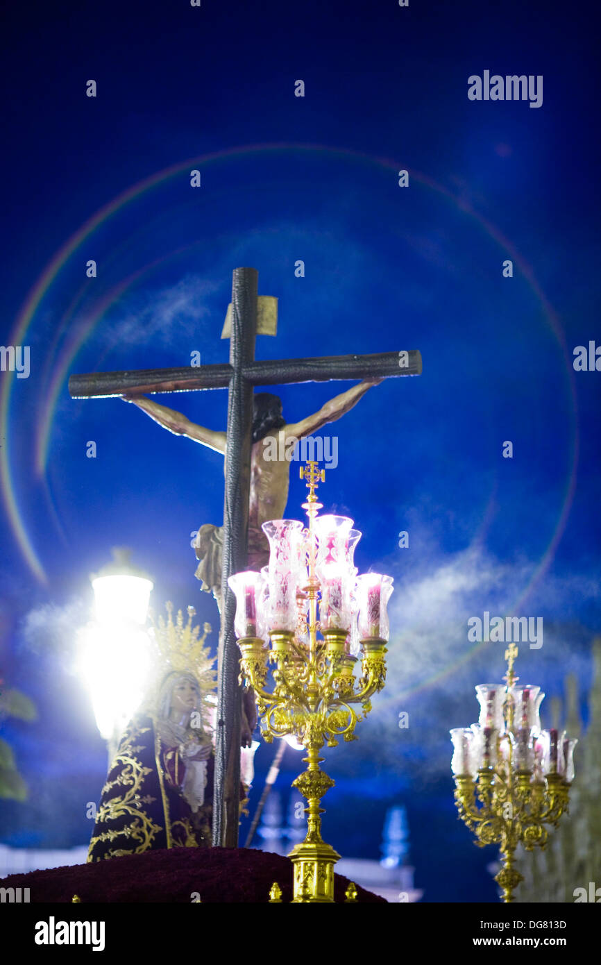 Christ of Mercy, a 17th century carving by Pedro Roldan, on a float on ...