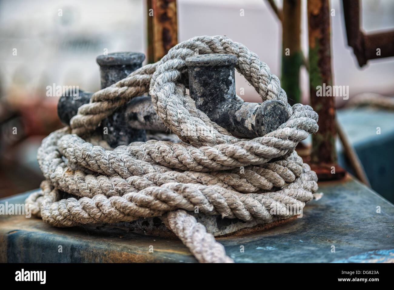old rope close-up Stock Photo - Alamy