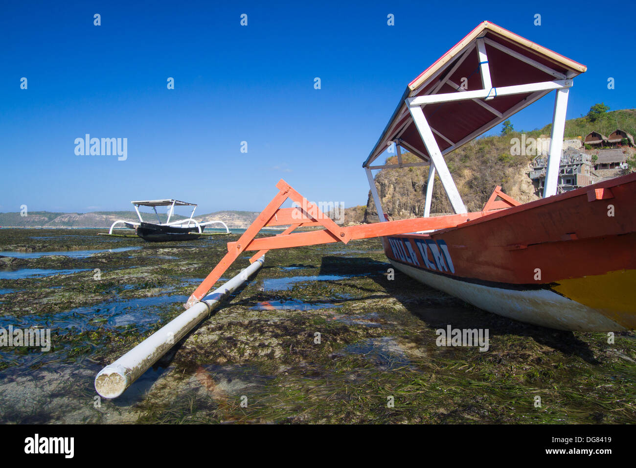 traditional boats on Lombok island coastline. Indonesia Stock Photo - Alamy