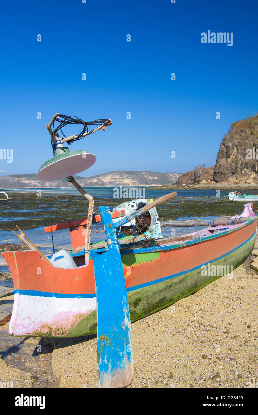 traditional boats on Lombok island coastline. Indonesia Stock Photo - Alamy