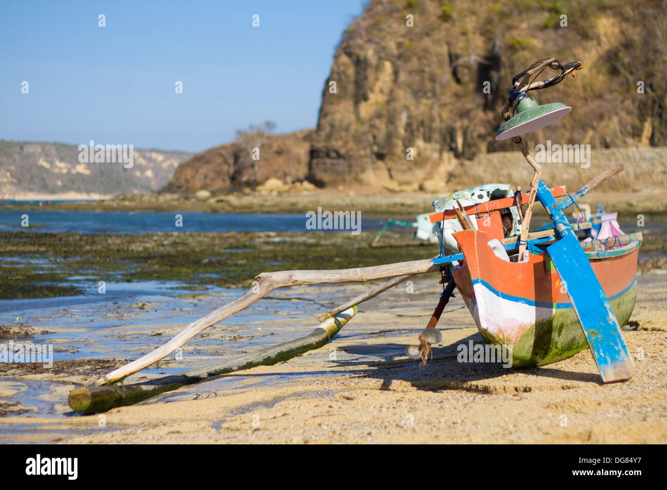 traditional boat on Lombok island coastline. Indonesia Stock Photo - Alamy