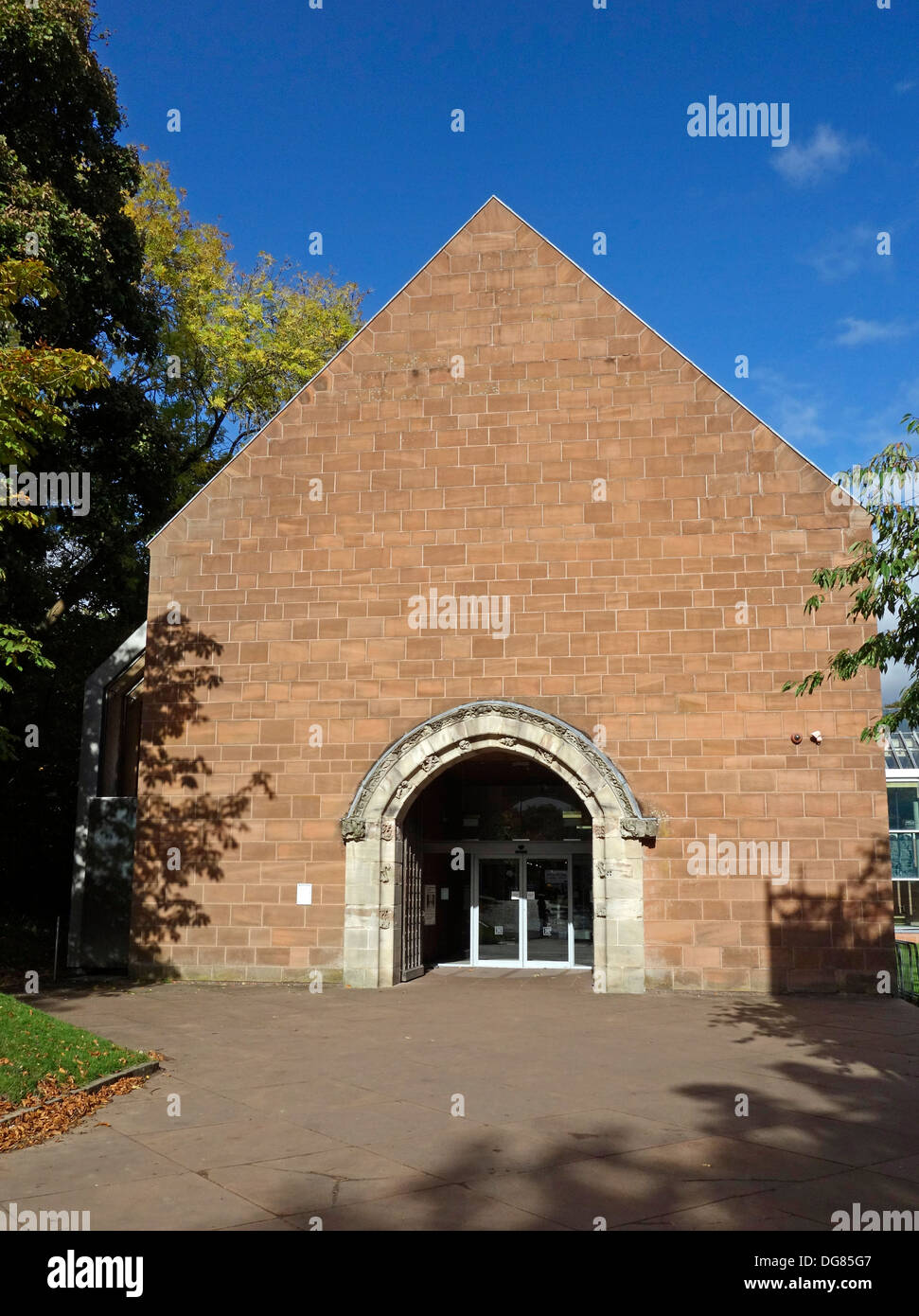 entrance to The Burrell Collection building in Pollok Country Park ...