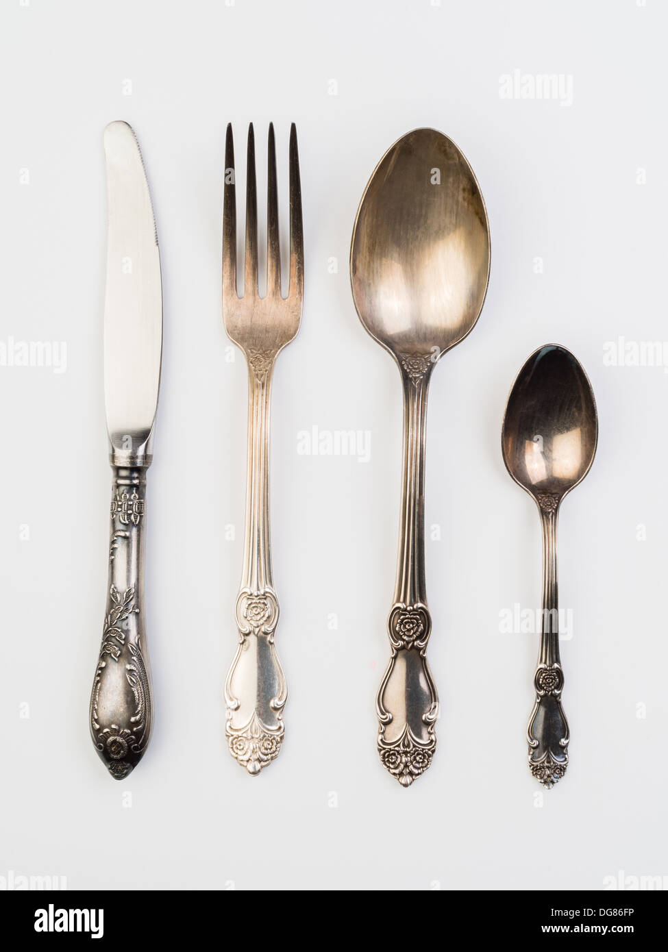 Vintage silverware nobody hi-res stock photography and images - Alamy