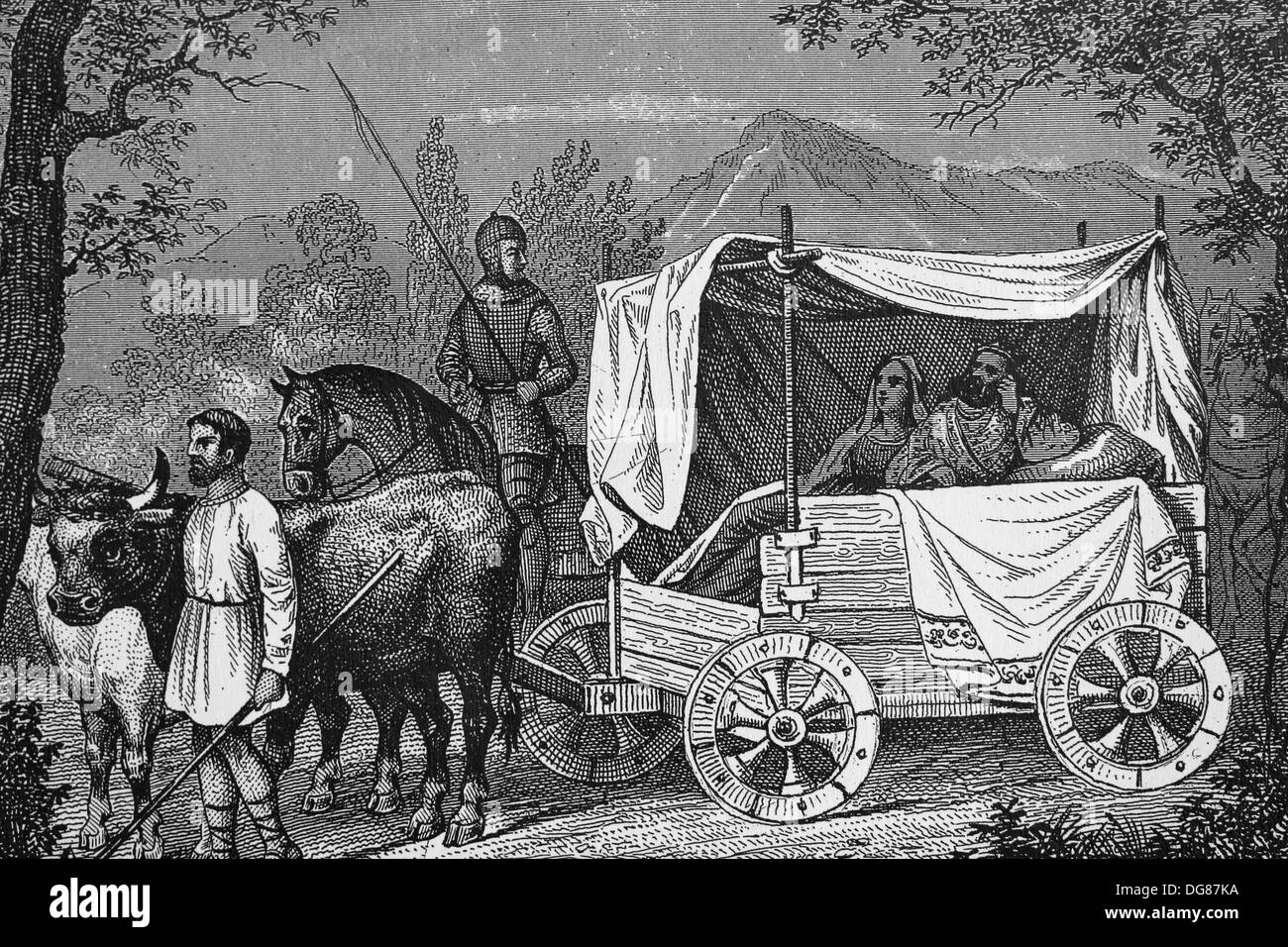 Europe. Traveling of Frankish kings in the 8th century Stock Photo - Alamy