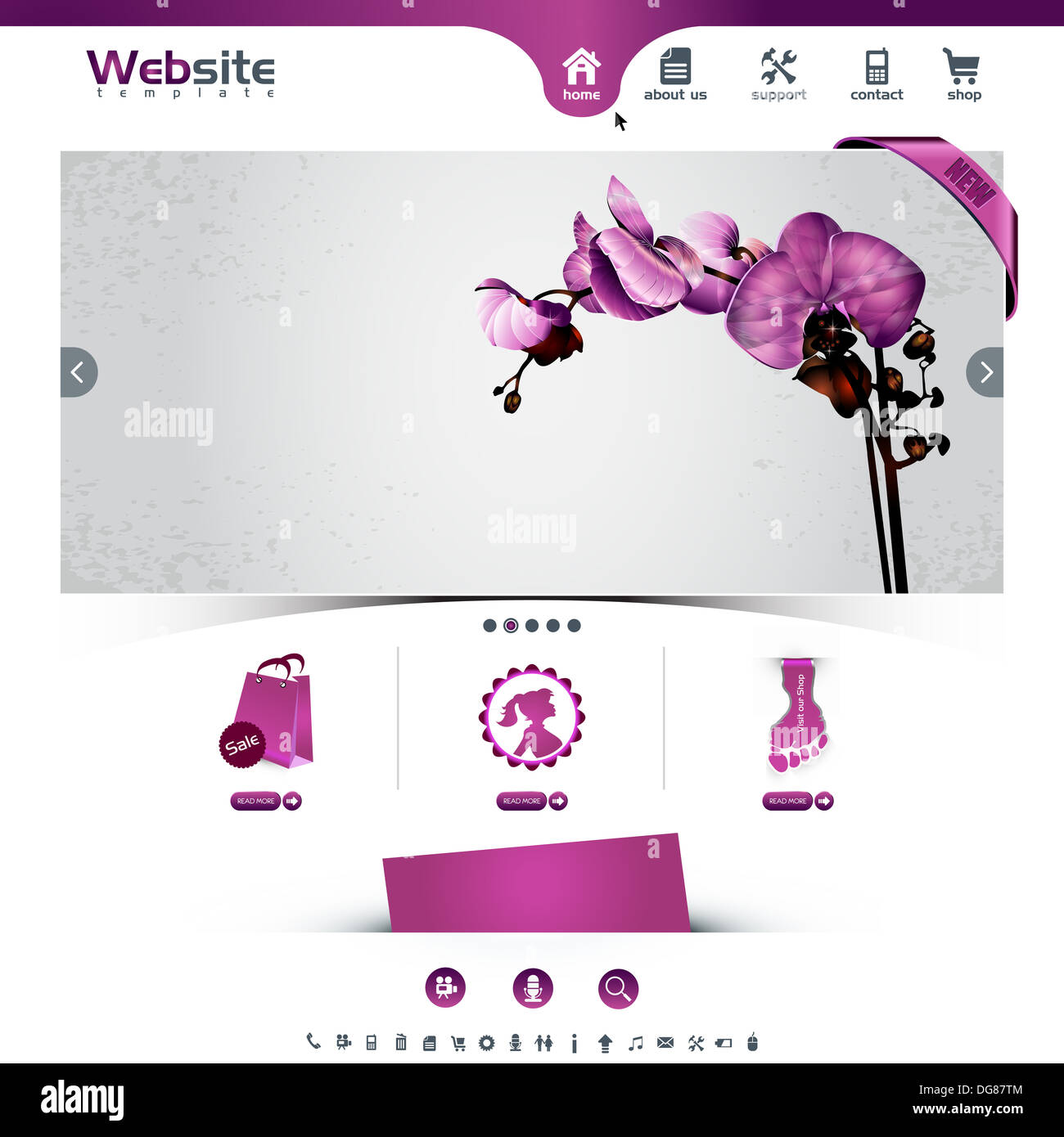 website template for flower shop and web shop Stock Photo - Alamy