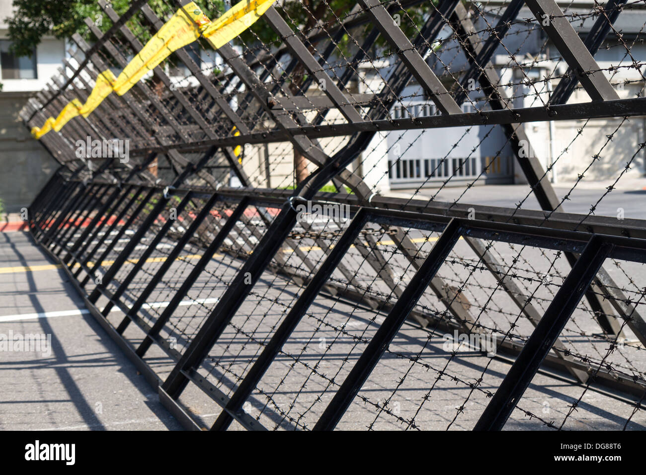 Police barrier road block hi-res stock photography and images - Alamy