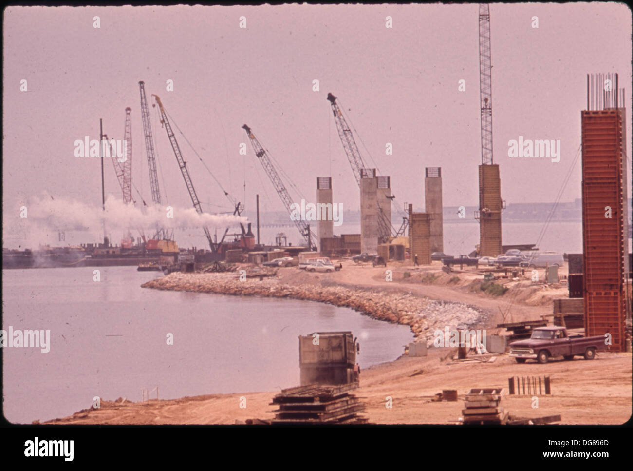 The construction of a bridge across Baltimore Harbor, intended to ...