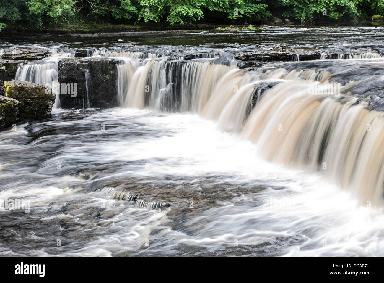 Yorkshire Waterfall blurry water Stock Photo - Alamy