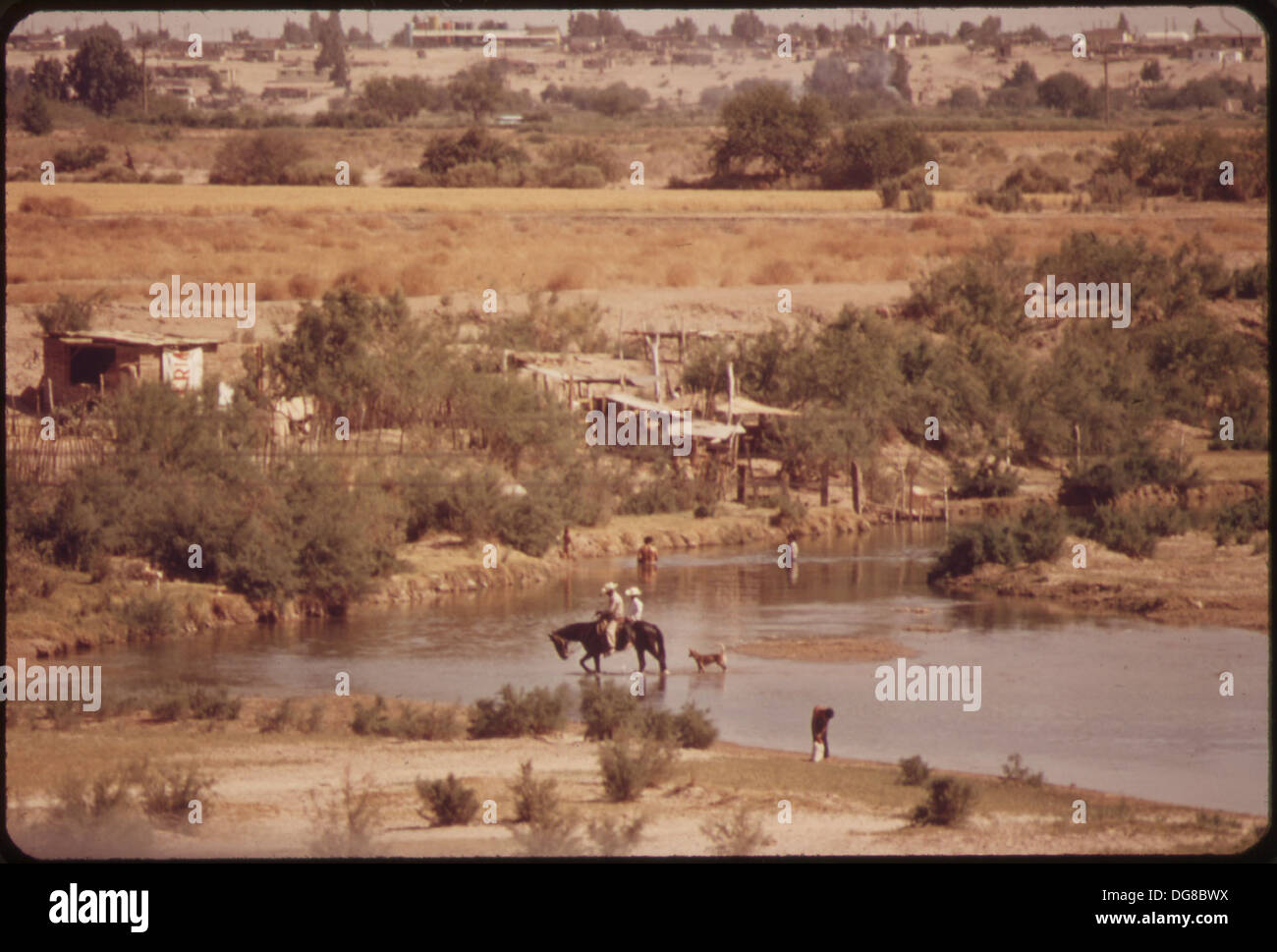 The Colorado River flows along the Mexican-U.S. border, forming a ...