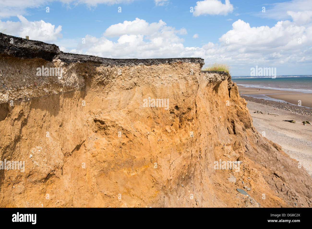 A collapsed coastal road at between Skipsea and Ulrome on Yorkshires ...
