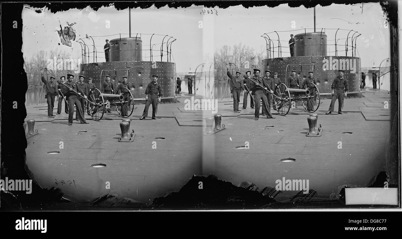 Deck of monitor, showing marks of cannon shot 529668 Stock Photo - Alamy