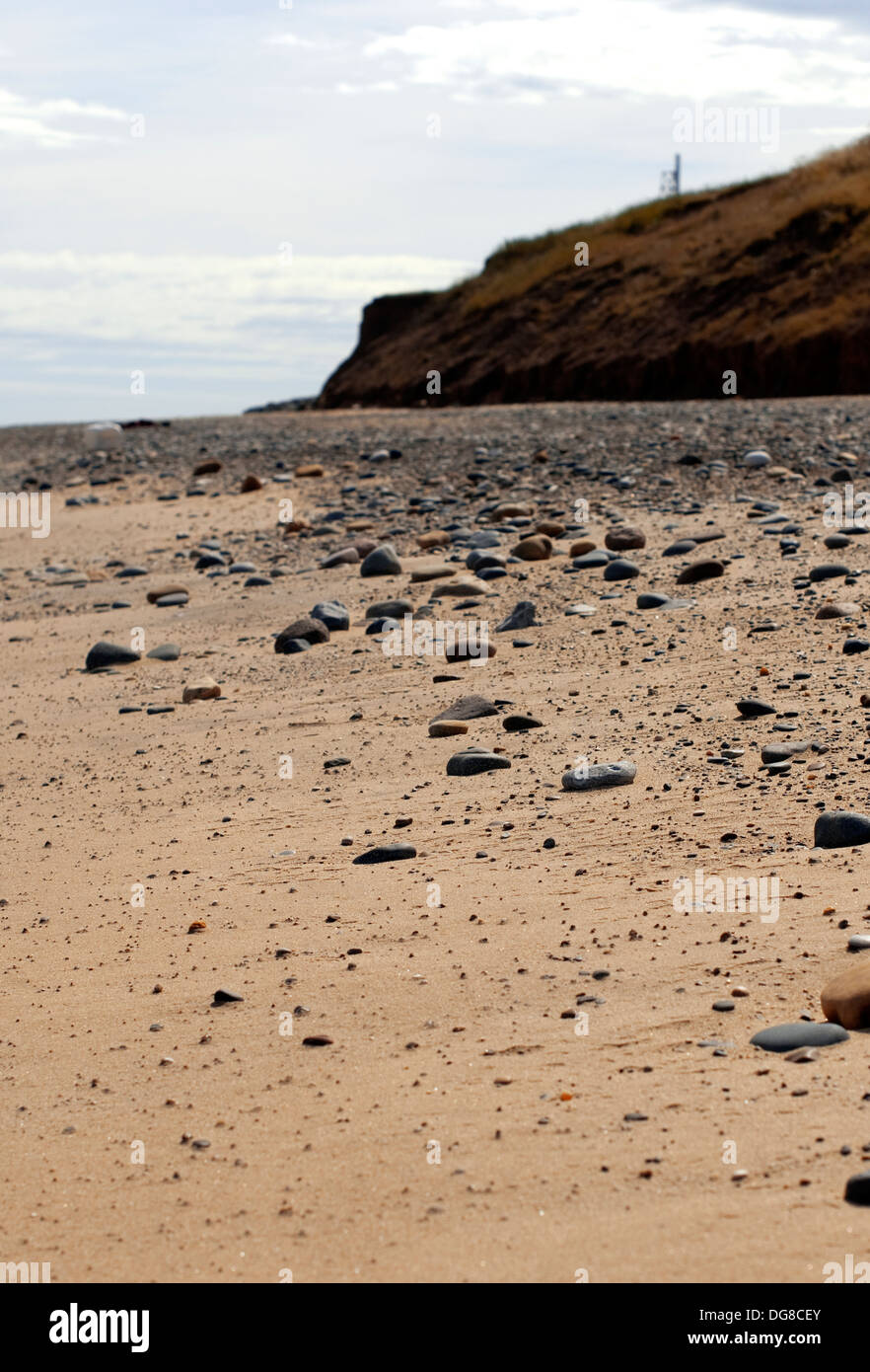Low angled shot of Easington Beach, Holderness Coastline, East ...