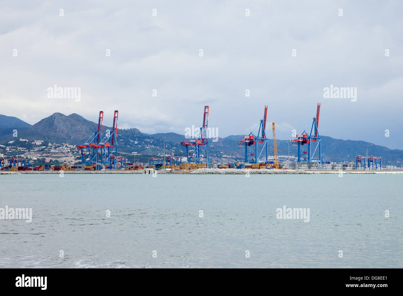 Freight harbor of Malaga, Spain - one of the largest cargo ports of ...
