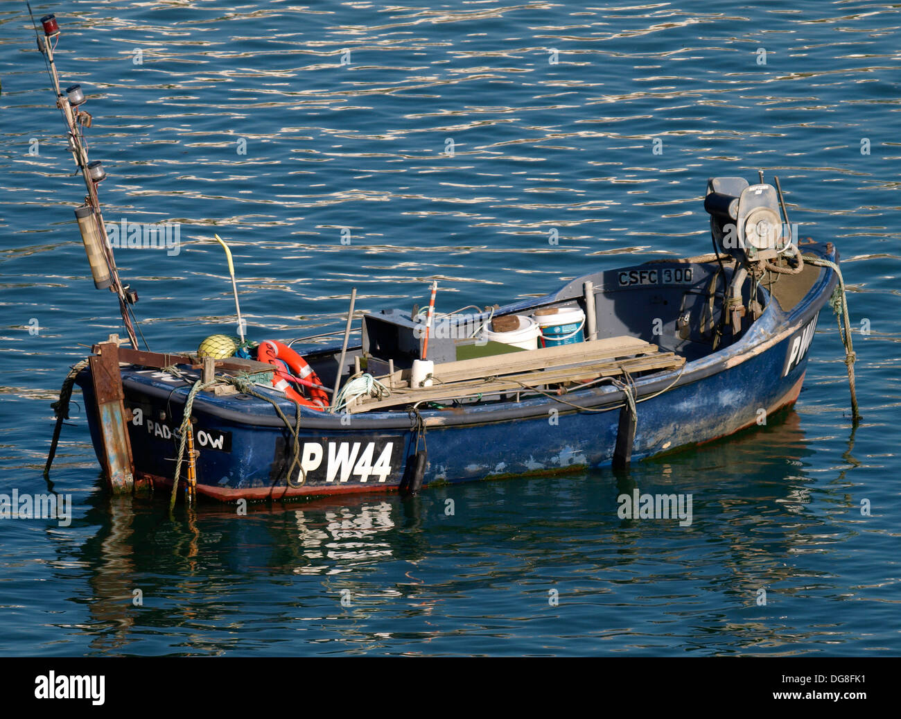 Small Cornish fishing boat, Bude, Cornwall, UK Stock Photo - Alamy