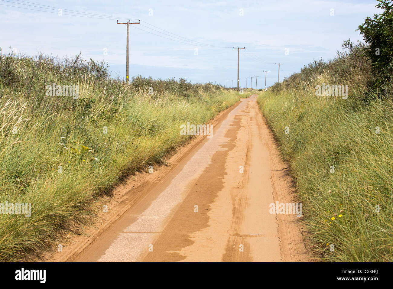 The road to the end of Spurn Point which is a long sea spit on ...