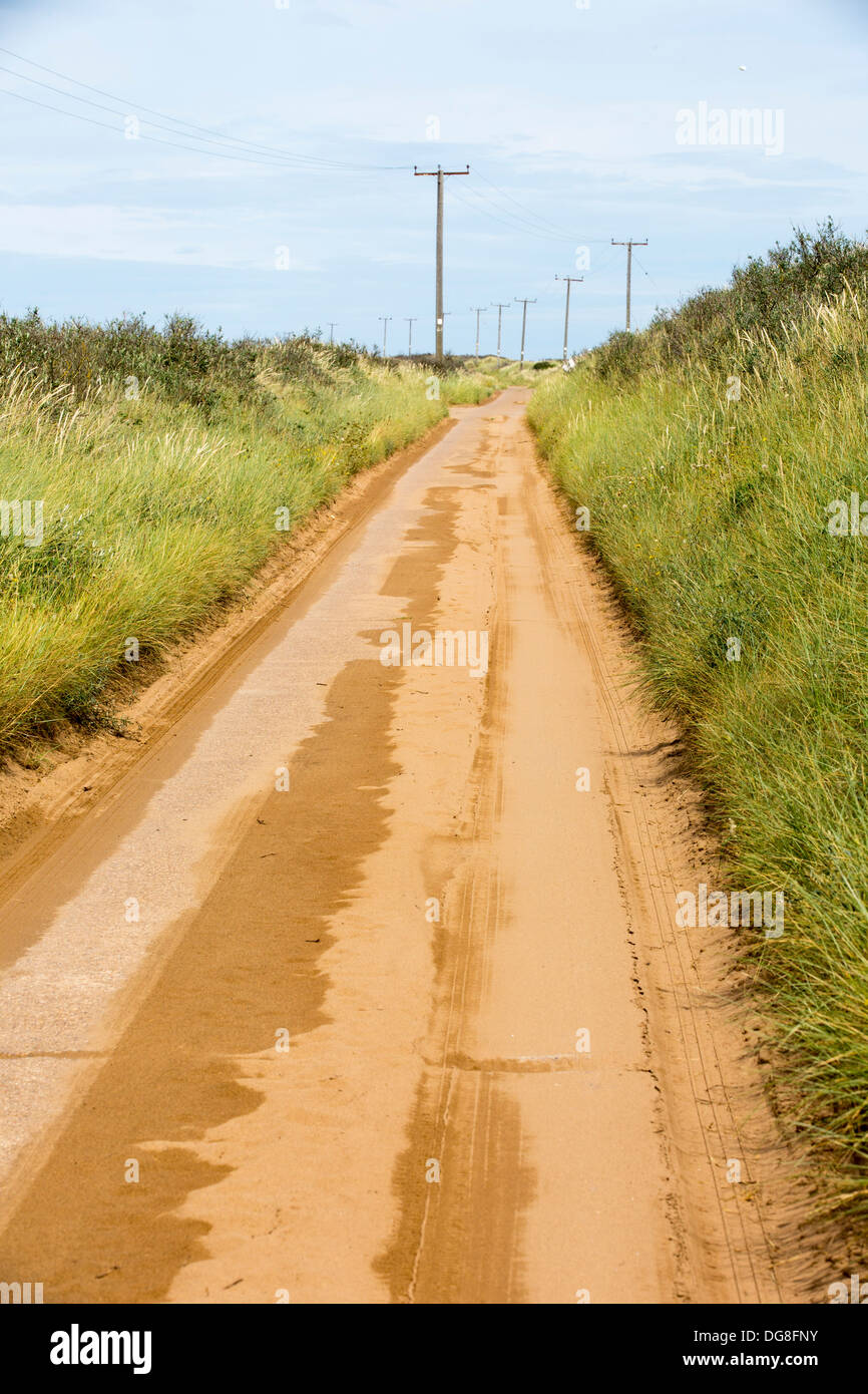 The road to the end of Spurn Point which is a long sea spit on ...