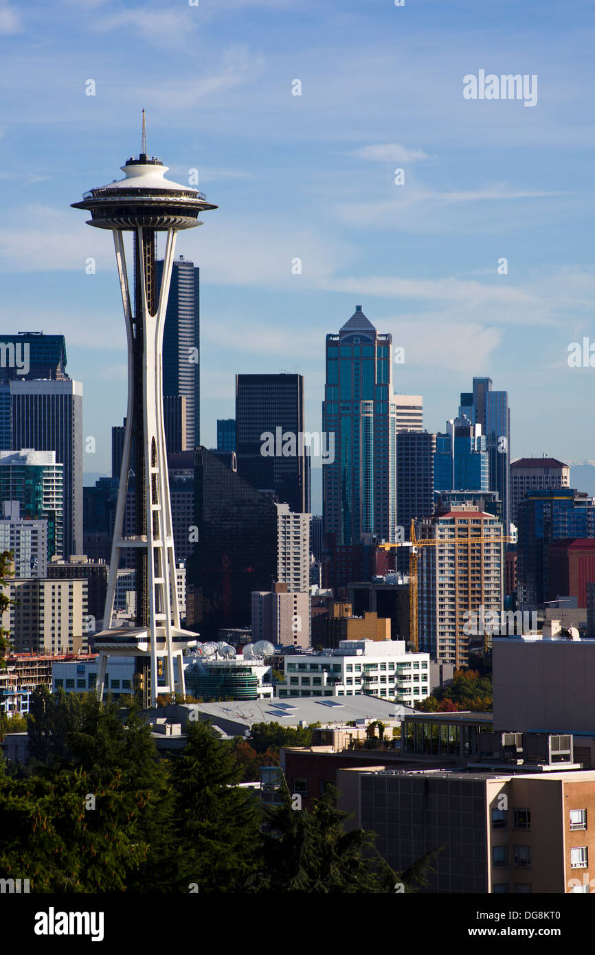Space Needle and downtown skyline, Seattle, Washington, USA Stock Photo ...