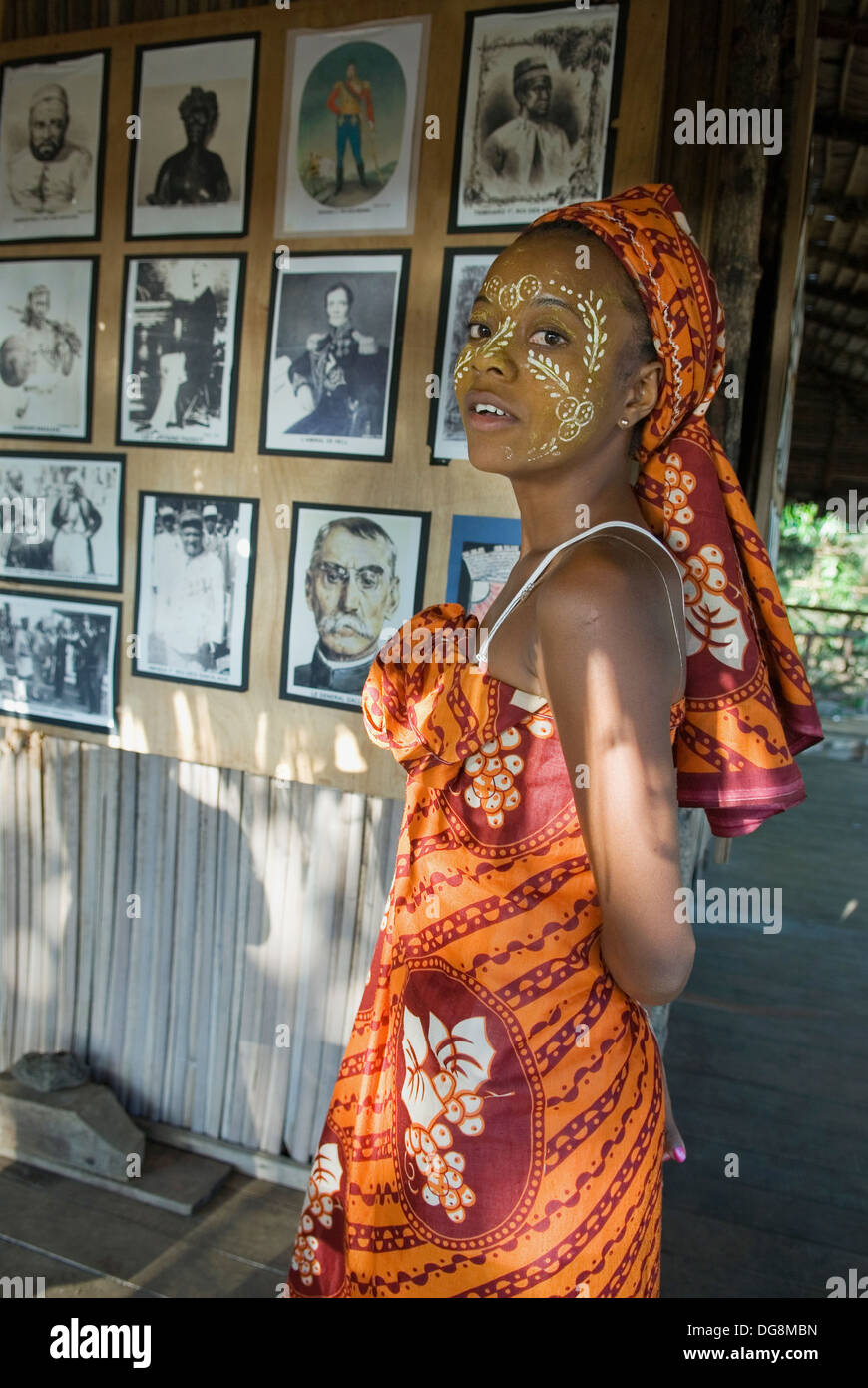 young malagasy guide woman of the museum, Sacred Tree site in ...