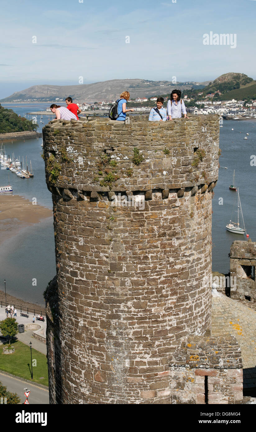 Castle Tower and Conwy Estuary Conwy Wales UK Stock Photo - Alamy