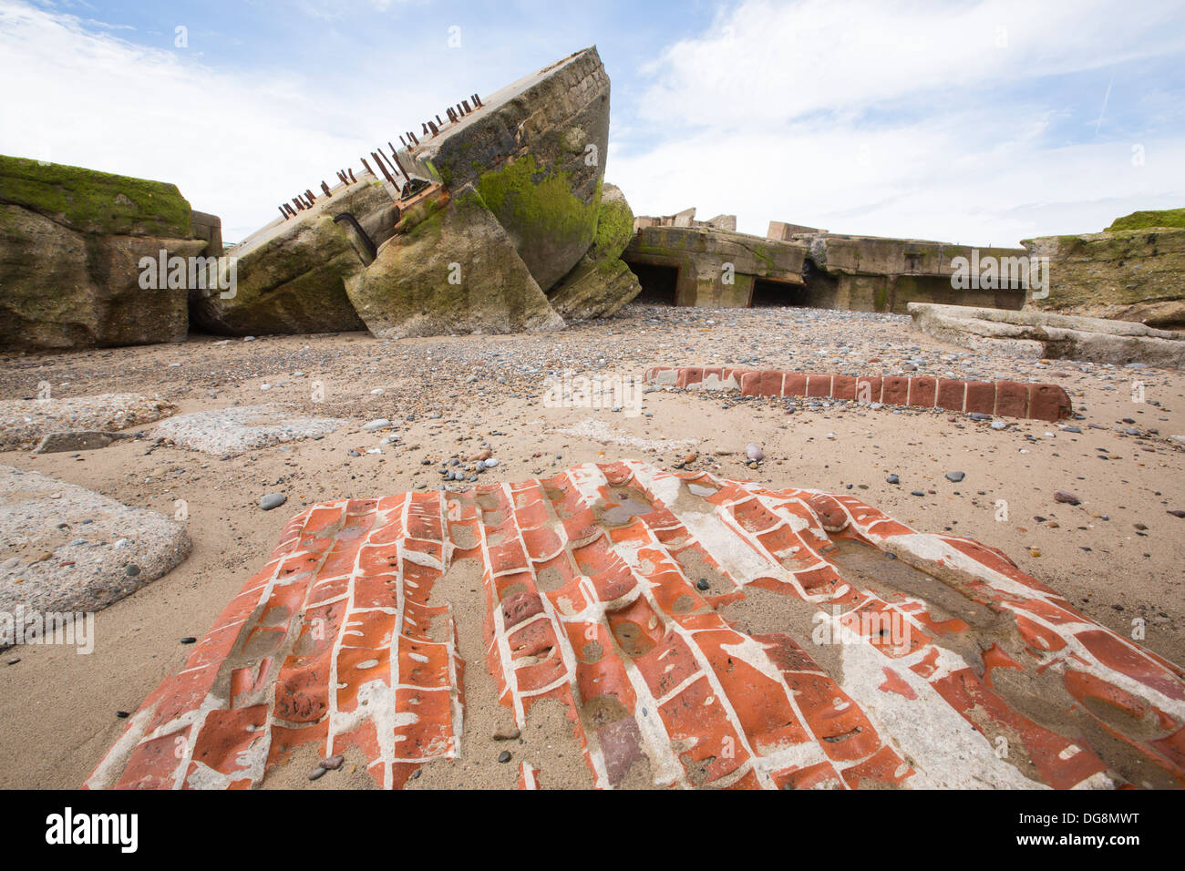 The Remains of the Godwin battery near Spurn point, destroyed by ...
