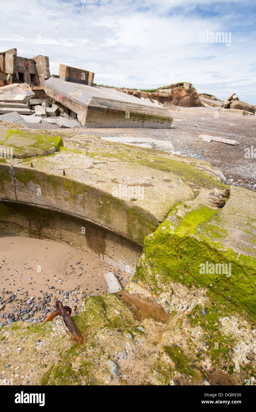 The Remains of the Godwin battery near Spurn point, destroyed by ...