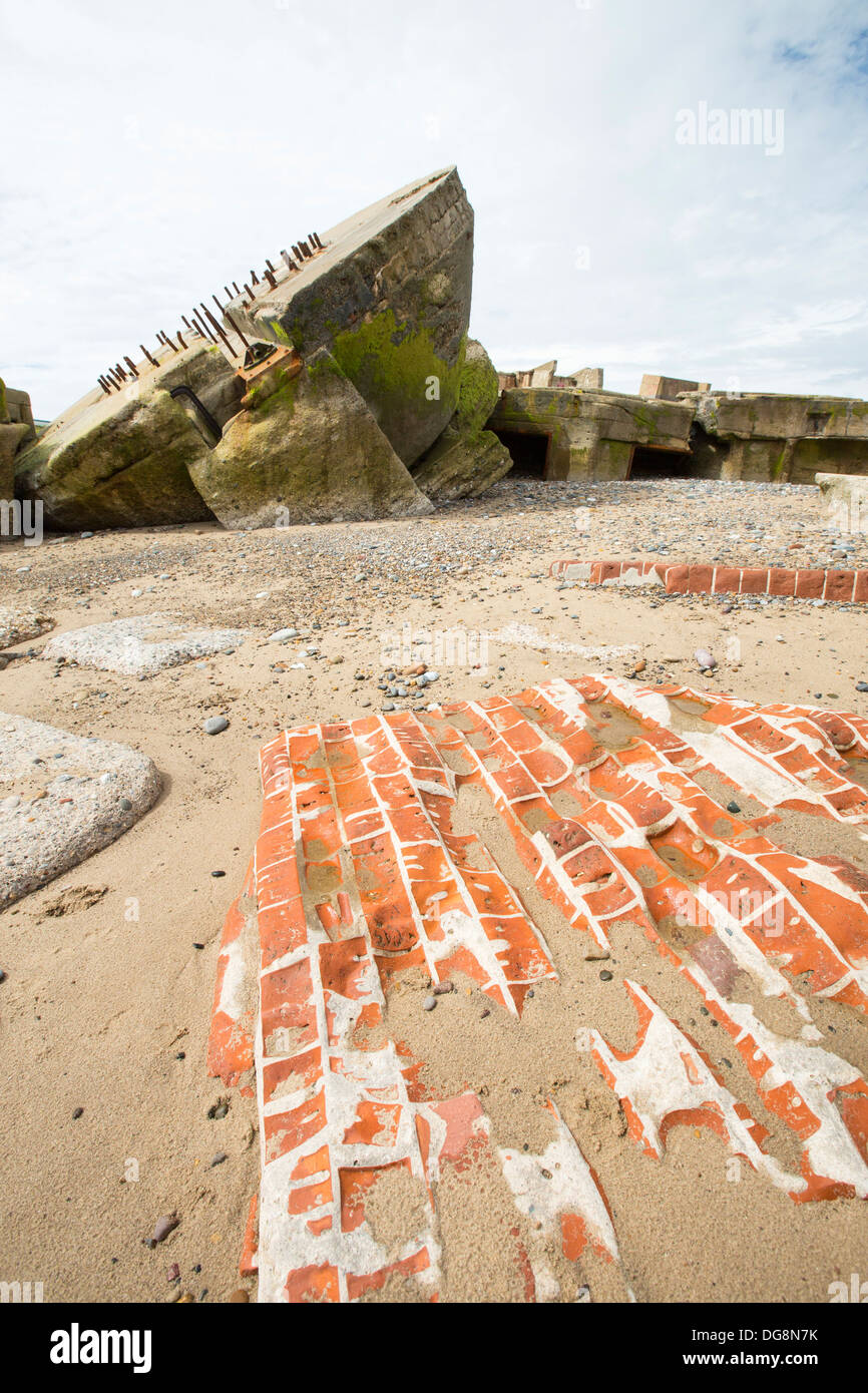 The Remains of the Godwin battery near Spurn point, destroyed by ...
