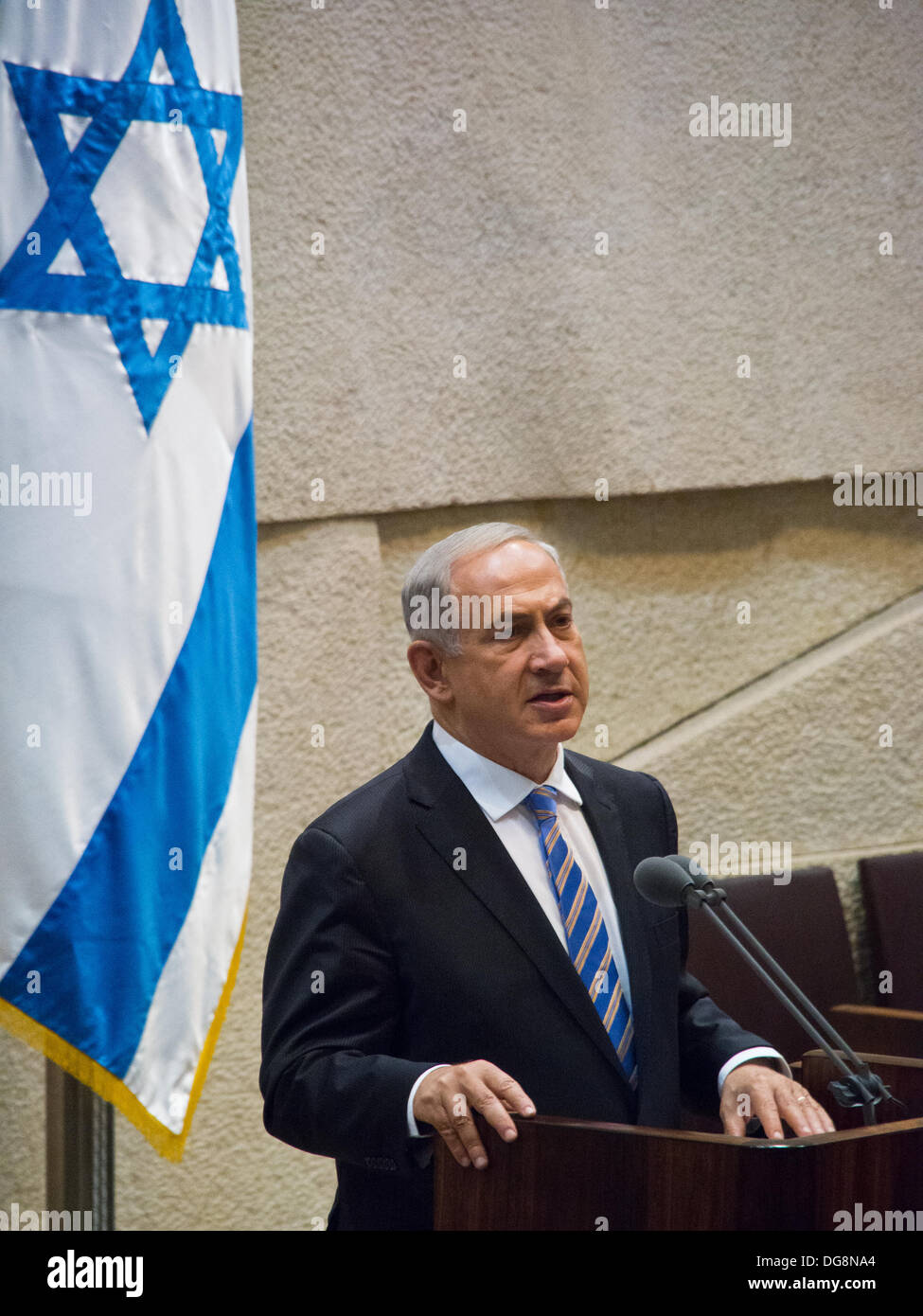 Jerusalem, Israel. 16th October 2013. Prime Minister BENJAMIN NETANYAHU ...