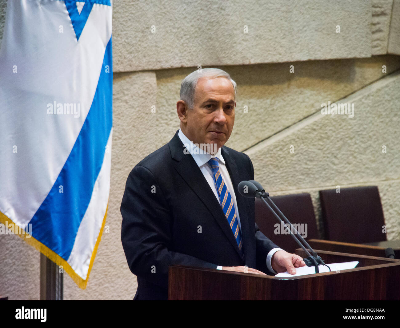 Jerusalem, Israel. 16th October 2013. Prime Minister BENJAMIN NETANYAHU ...