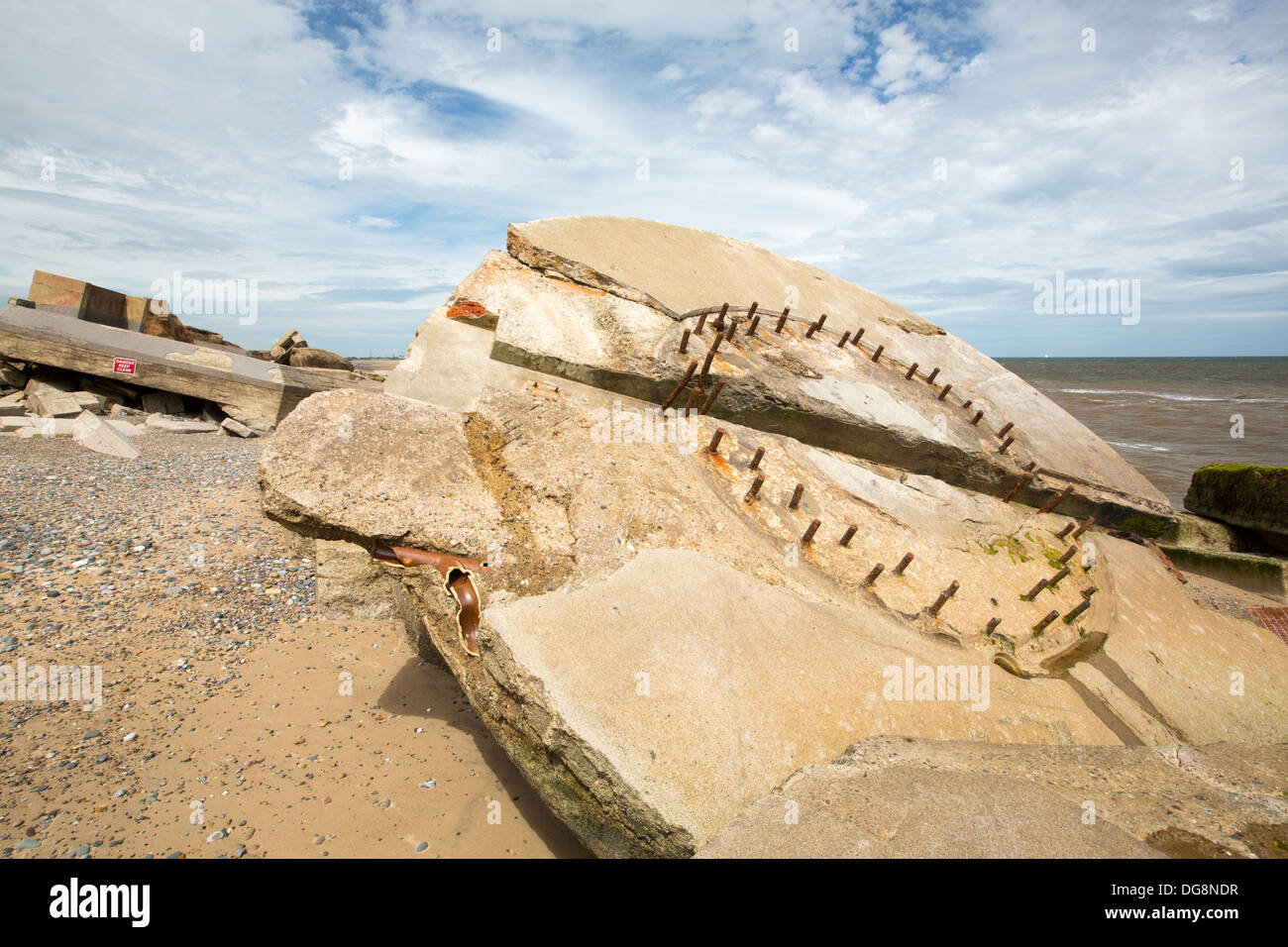 The Remains of the Godwin battery near Spurn point, destroyed by ...