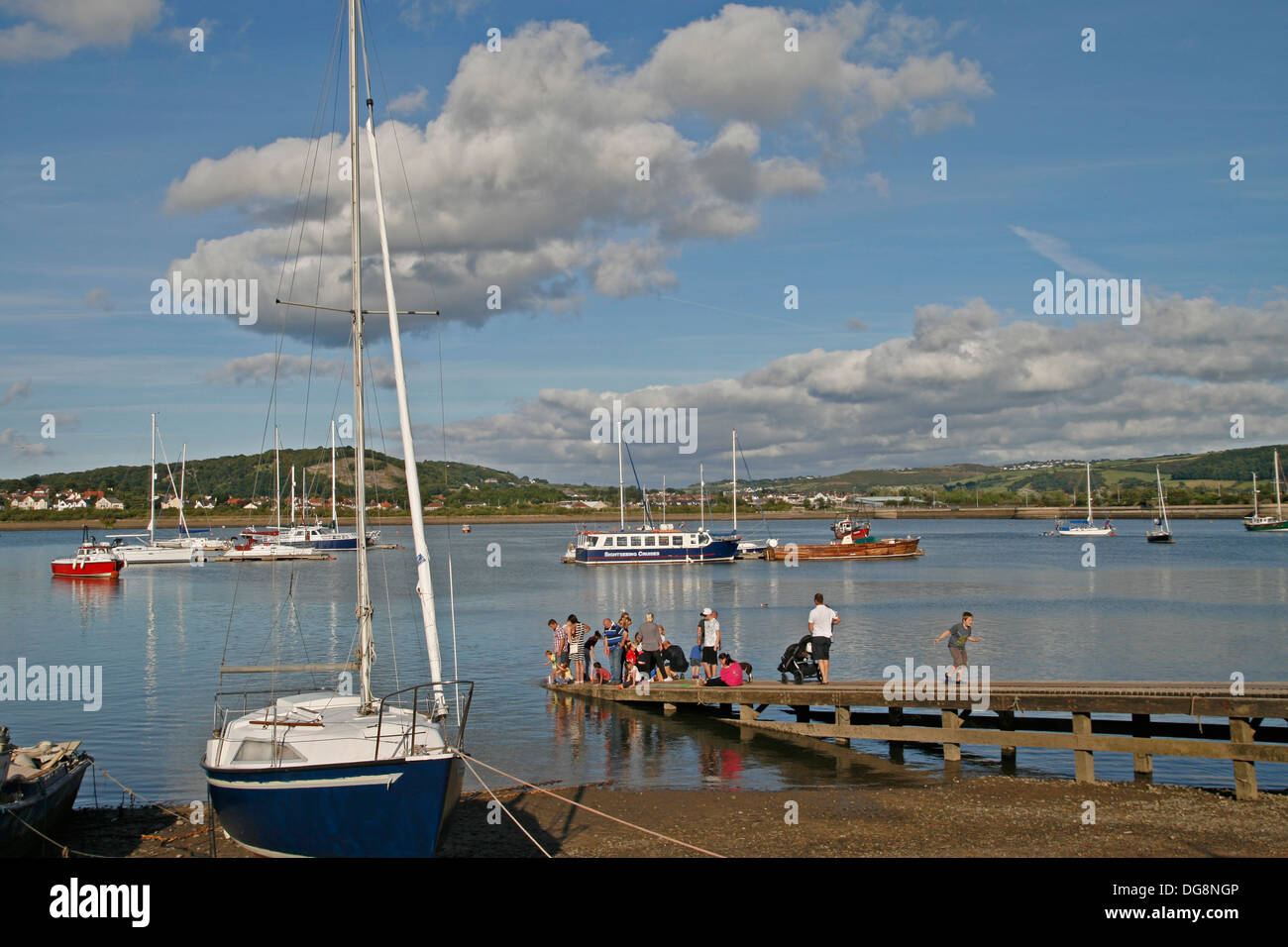 Evening calm Conwy estuary Conwy Wales UK Stock Photo - Alamy