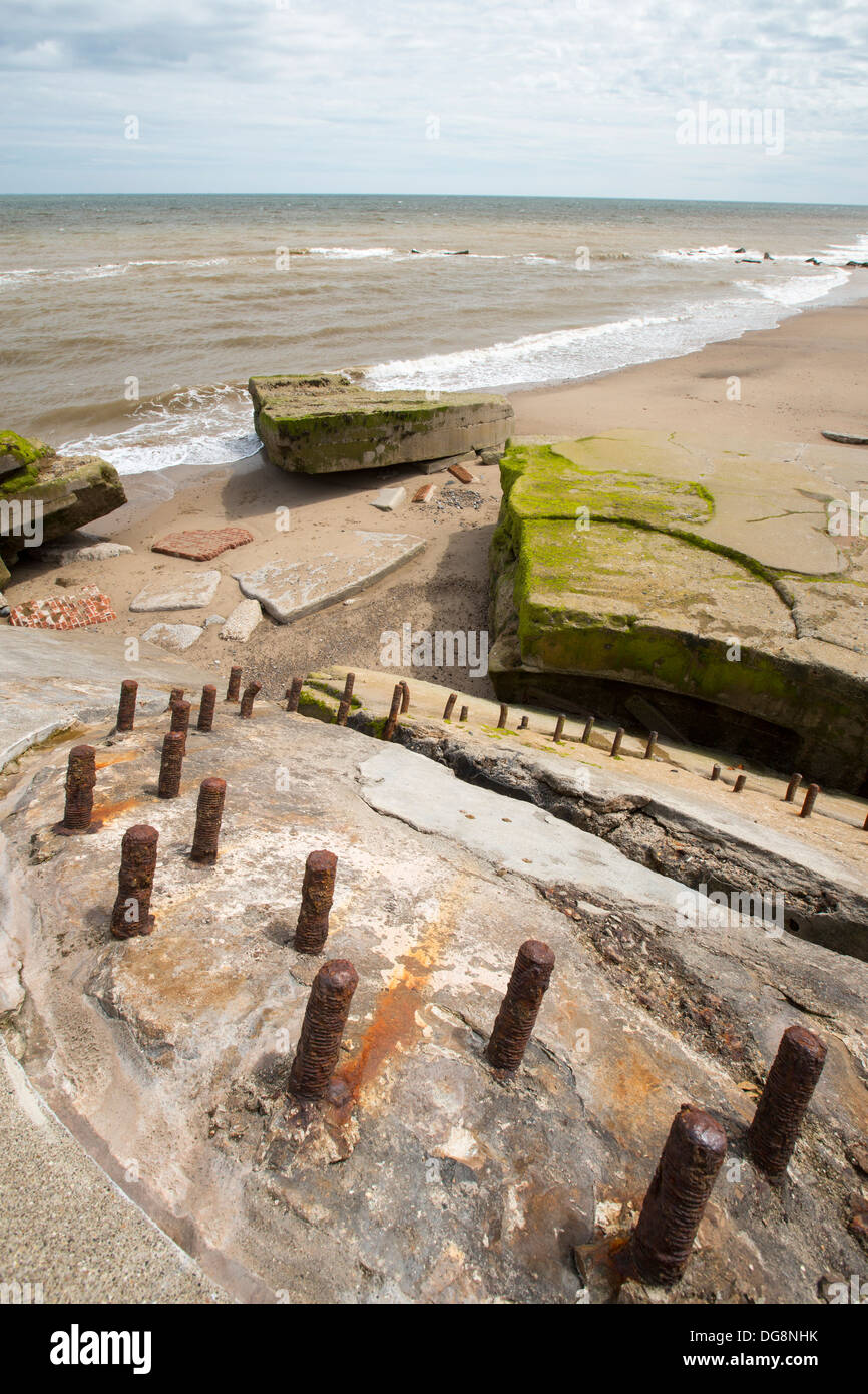 The Remains of the Godwin battery near Spurn point, destroyed by ...