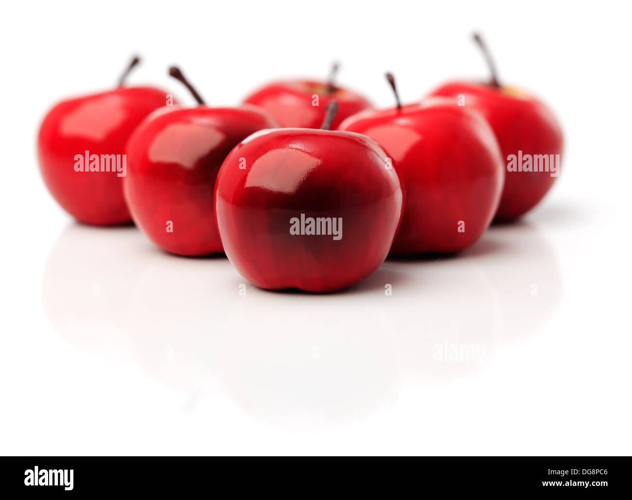 A set of red apples on a white background Stock Photo - Alamy
