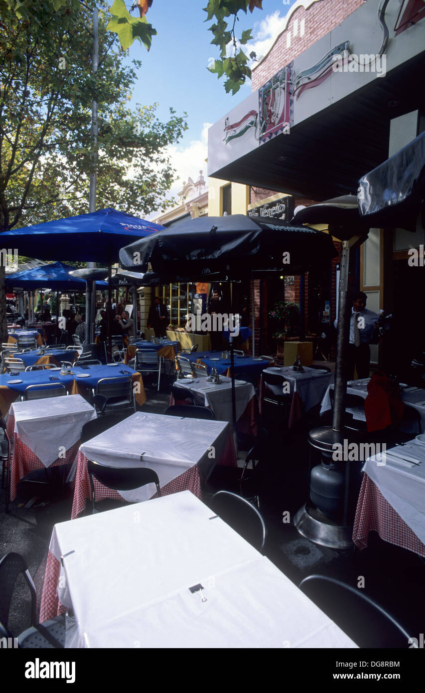 Australia, Victoria, Melbourne, street cafe culture on Lygon street in ...