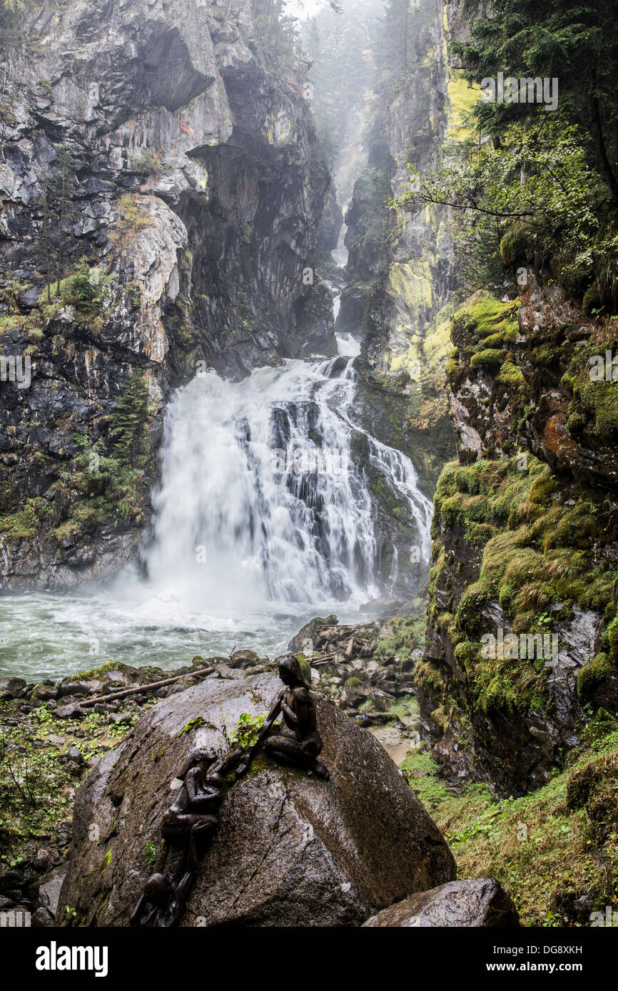 waterfall with monument Stock Photo - Alamy