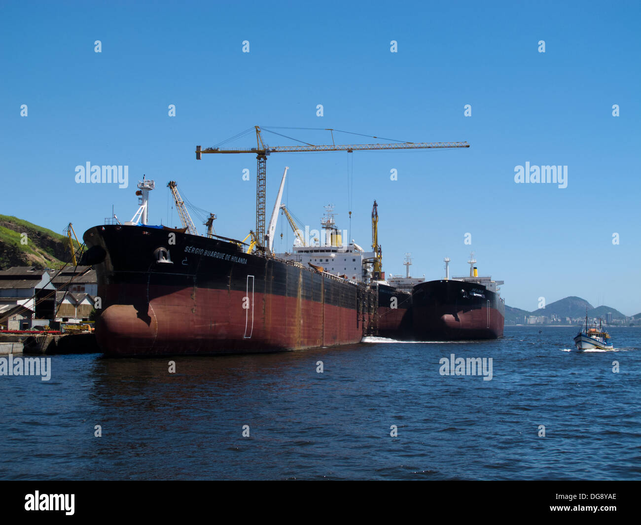 construction of Tanker vessels in shipyard at Niteroi, Rio de Janeiro ...