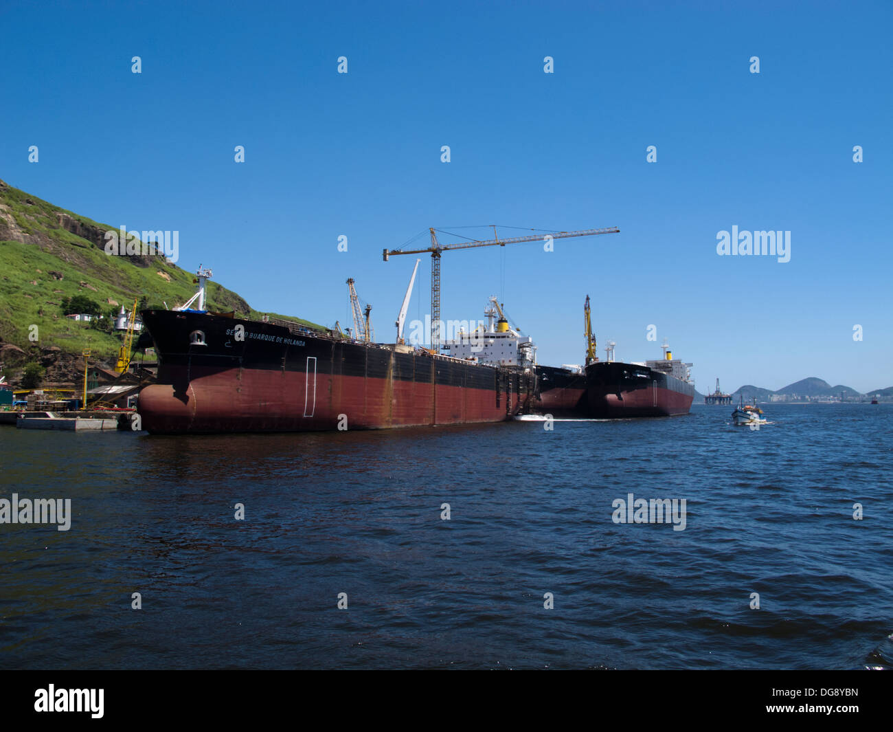 construction of Tanker vessels in shipyard at Niteroi, Rio de Janeiro ...