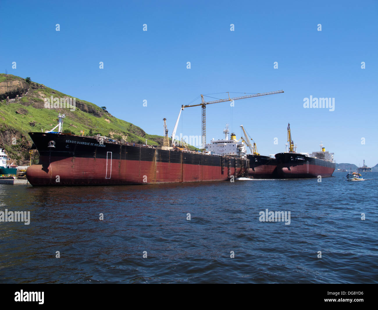 construction of Tanker vessels in shipyard at Niteroi, Rio de Janeiro ...
