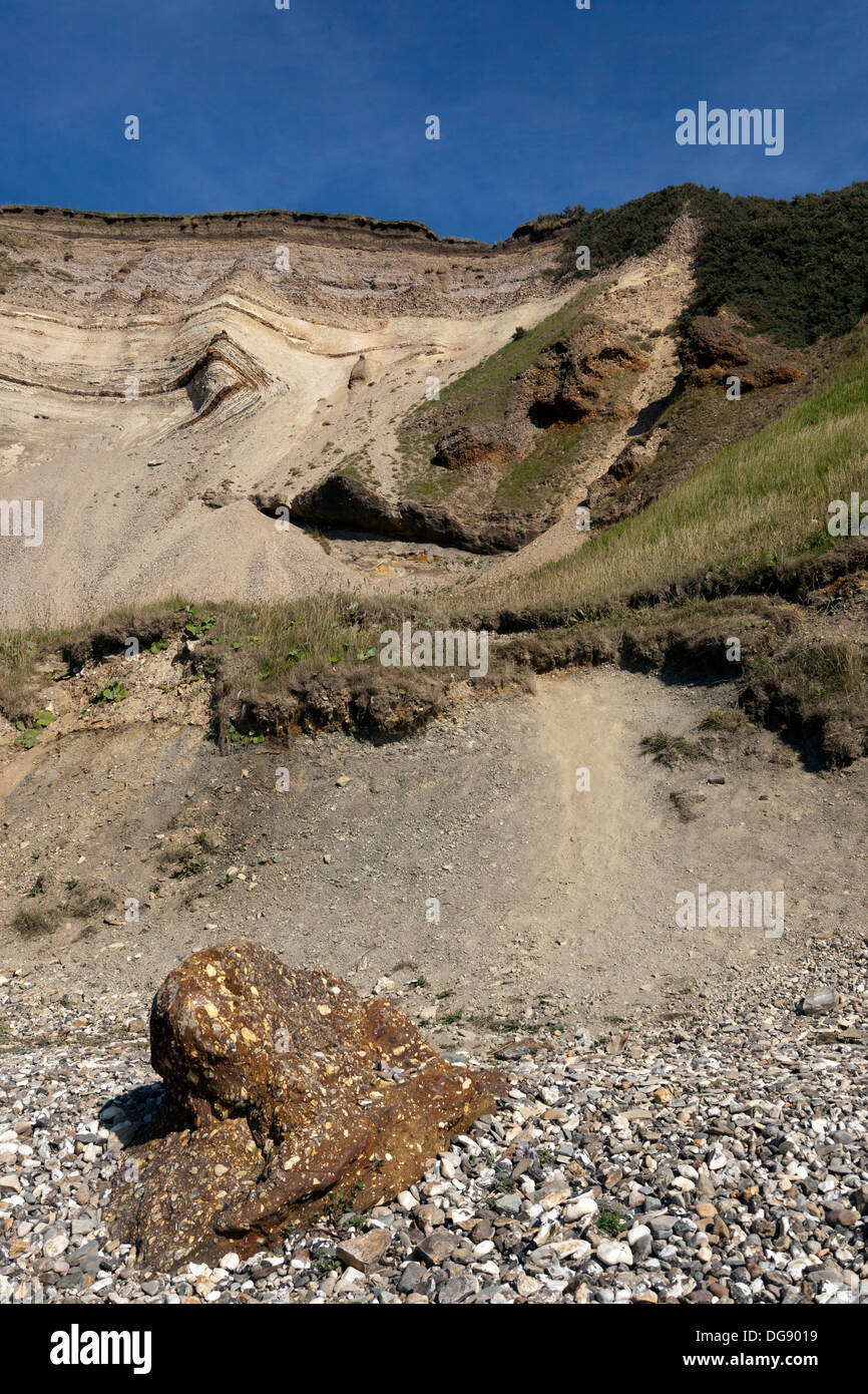 Cliff formation Salgjerhoj on the island of Mors, Denmark Stock Photo ...