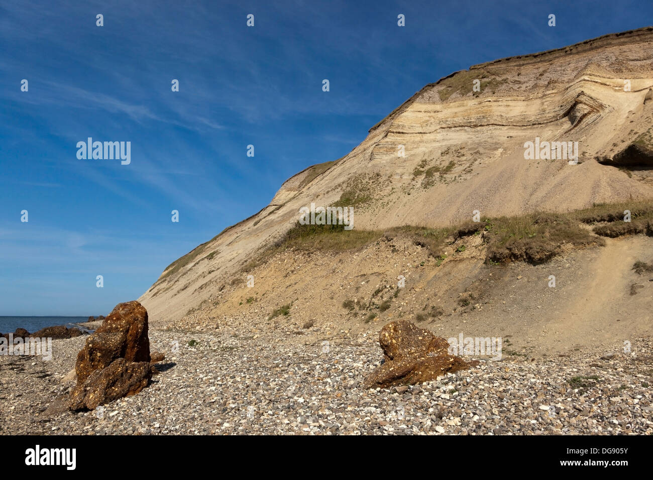 Cliff formation Salgjerhoj on the island of Mors, Denmark Stock Photo ...