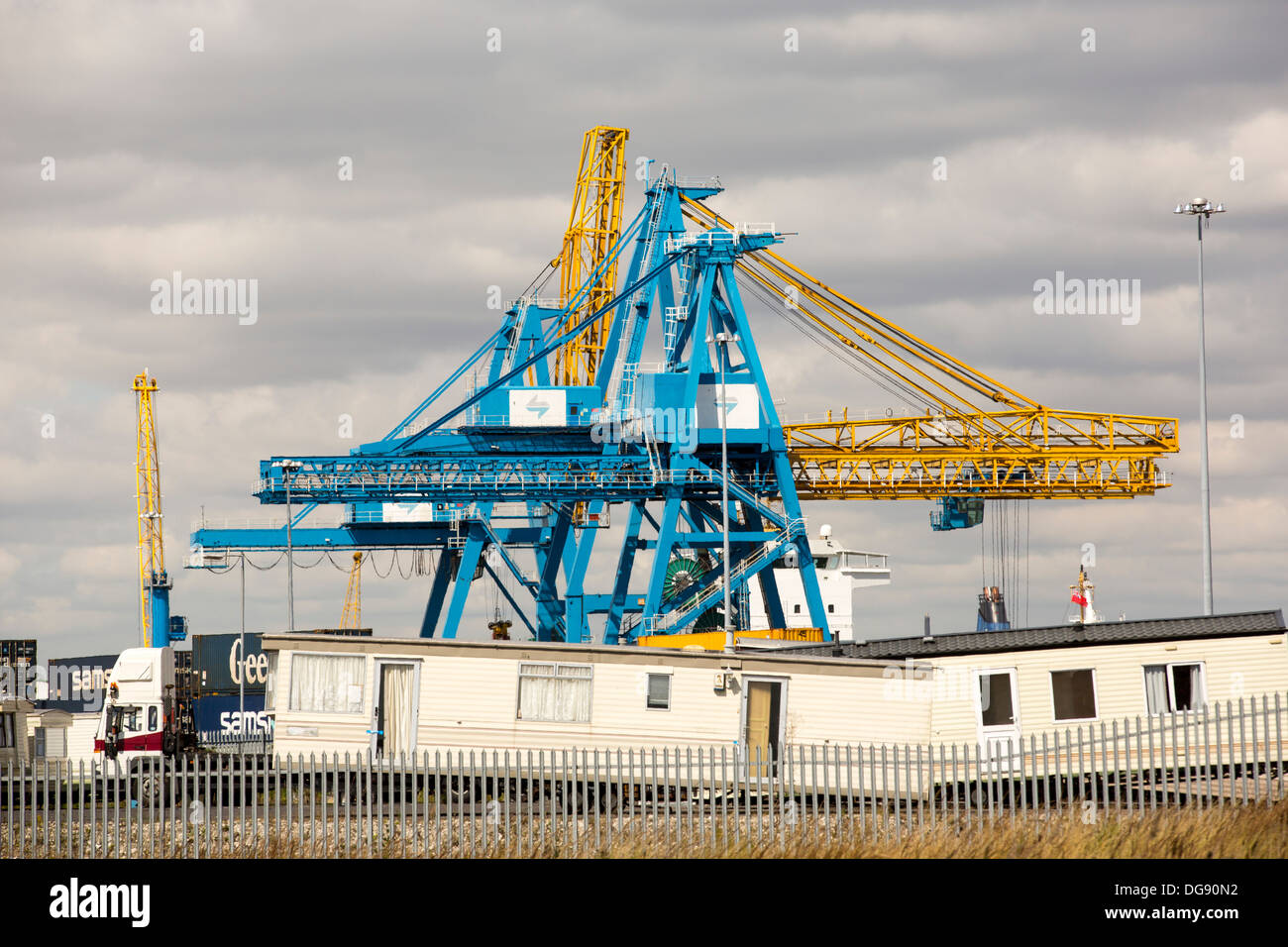 Dockside container park hi-res stock photography and images - Alamy