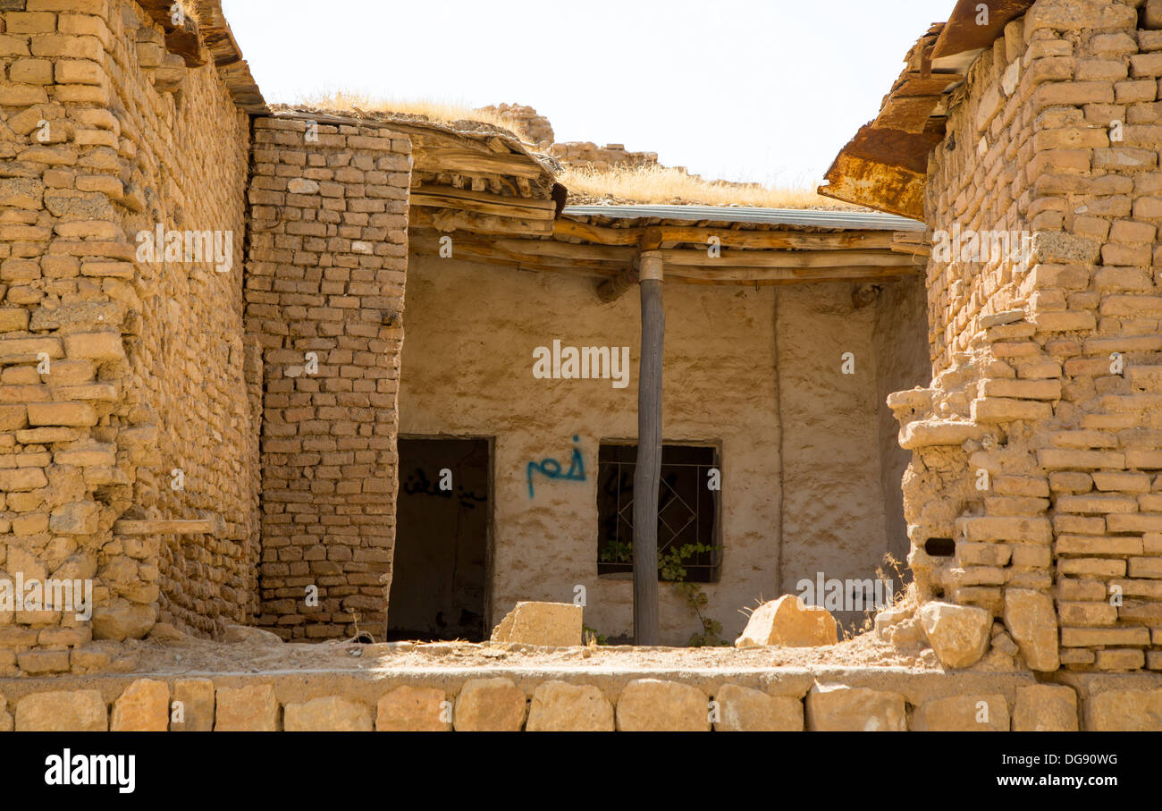 Now-abandoned house in the ruins of the Citadel of Erbil, Kurdistan ...