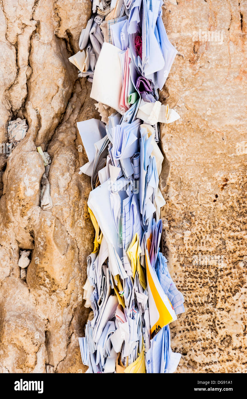 Notes on Western Wall Stock Photo - Alamy