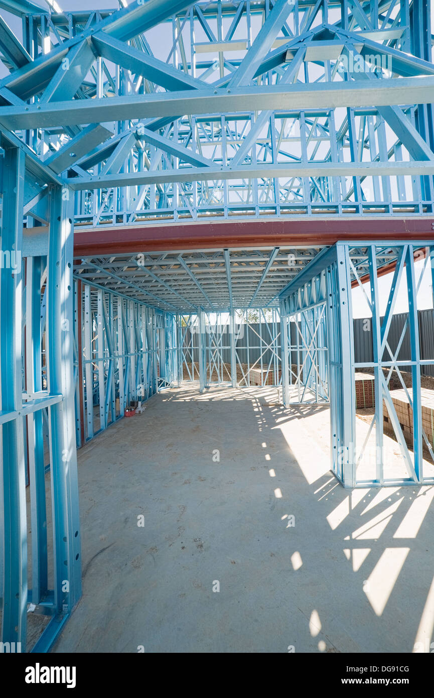 Steel Roof Frame Under Construction High Resolution Stock Photography ...