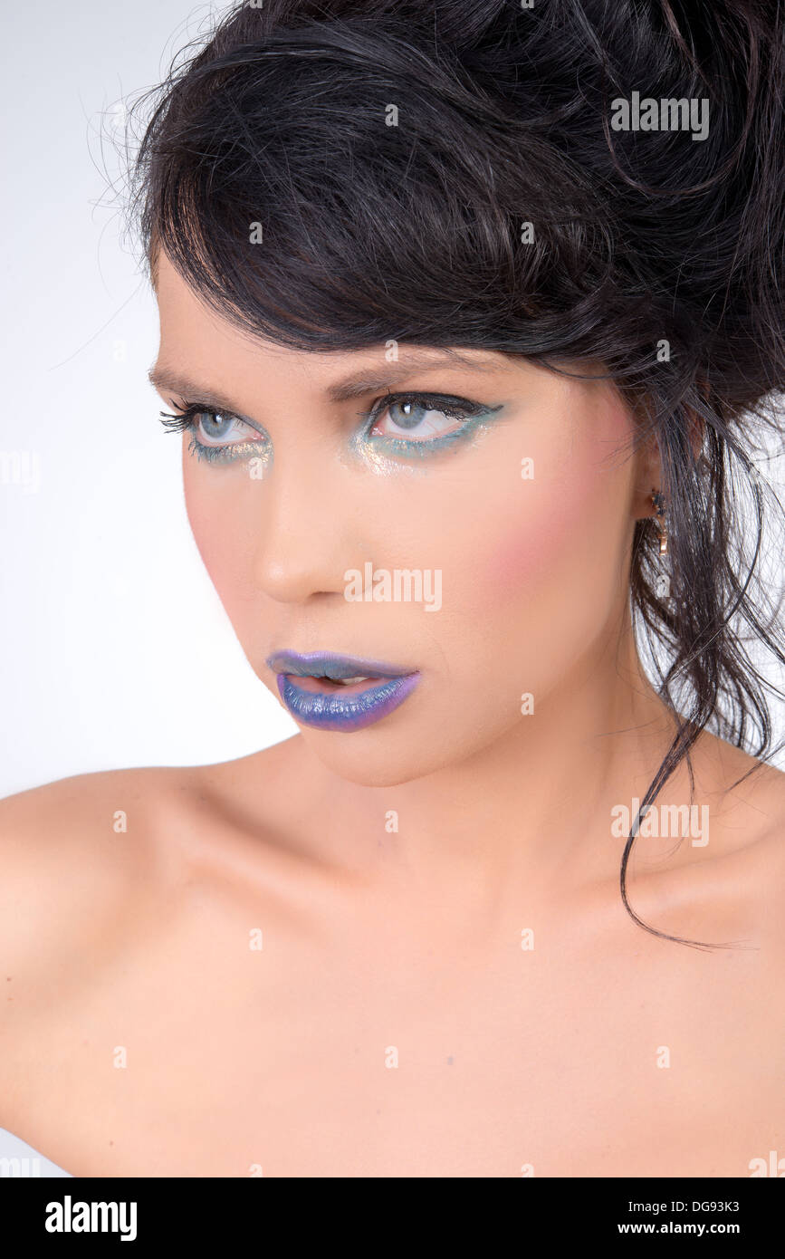 closeup view of young makeup girl Stock Photo - Alamy