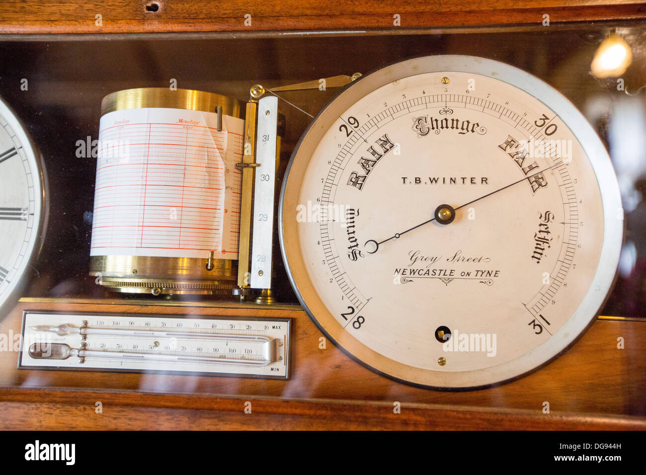 An old barometer at Cragside, Rothbury, Northumberland, the home of ...