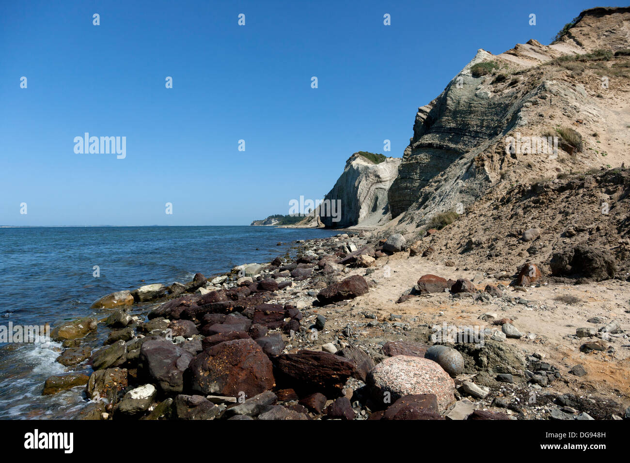 Mo-Clay cliffs at Knudekilerne. Island of Fur, Denmark Stock Photo - Alamy