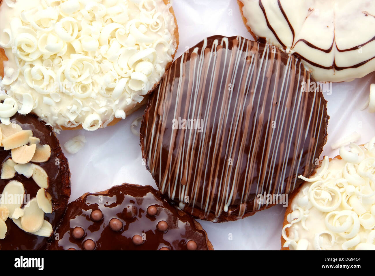 set of donuts in box close up Stock Photo - Alamy