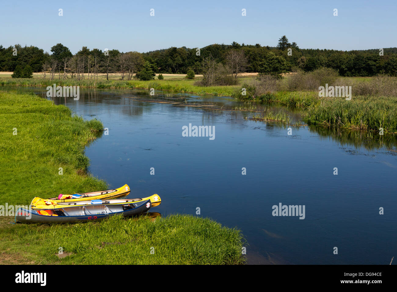 Gudenå - a small Danish river popular for Kayaking. Svostrup, near ...
